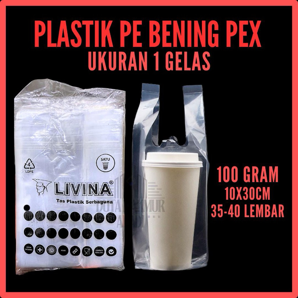 Jual Plastik Kresek PE Bening 1 Cup 10x30 10x40 / Kantong PEX Bening ...