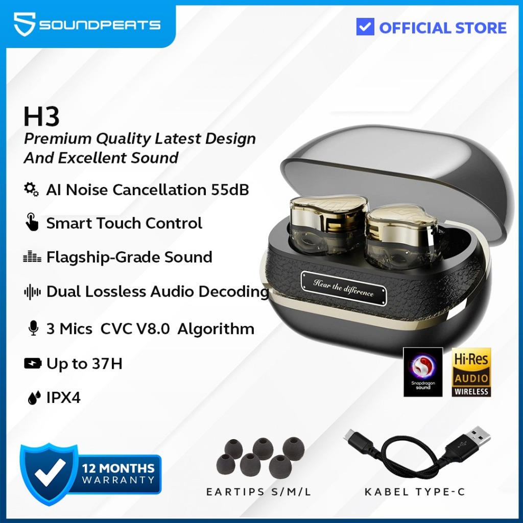 Jual SoundPEATS H3 Wireless Noise Reduction with Snapdragon Sound ...