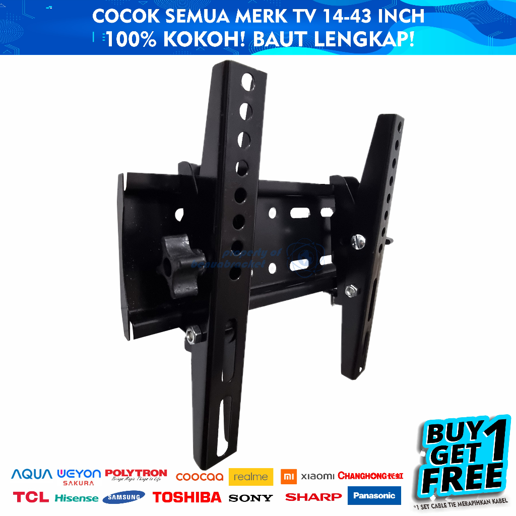 Jual Bracket TV LED LCD 32 40 43 42 24 21 29 17 14 Inch Dijamin Cocok ...