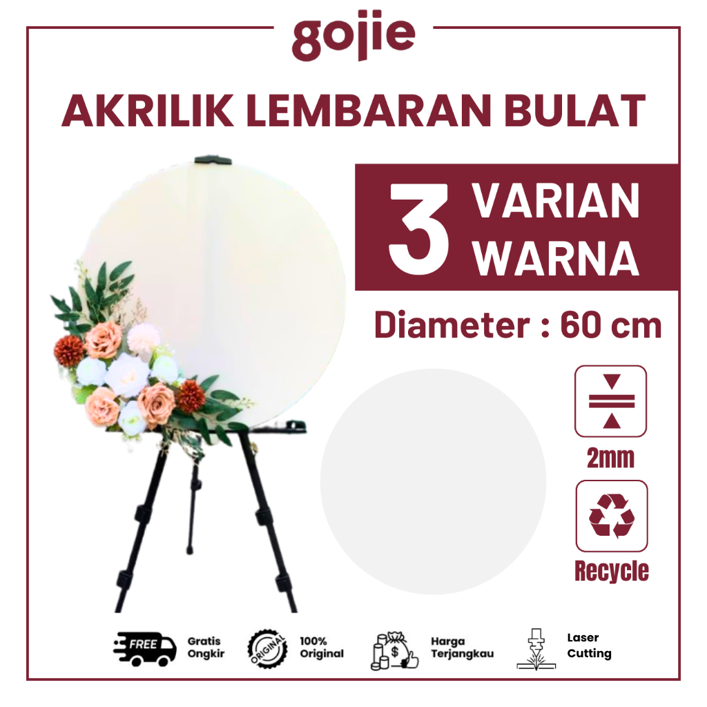 Jual AKRILIK BULAT DIAMETER 60 CM | FRAME BINGKAI PAPAN KARANGAN BUNGA ...