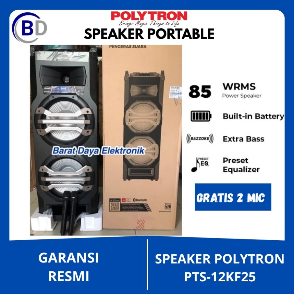 Jual POLYTRON SPEAKER AKTIF PTS 12KF25 SPEAKER PORTABLE KARAOKE ...