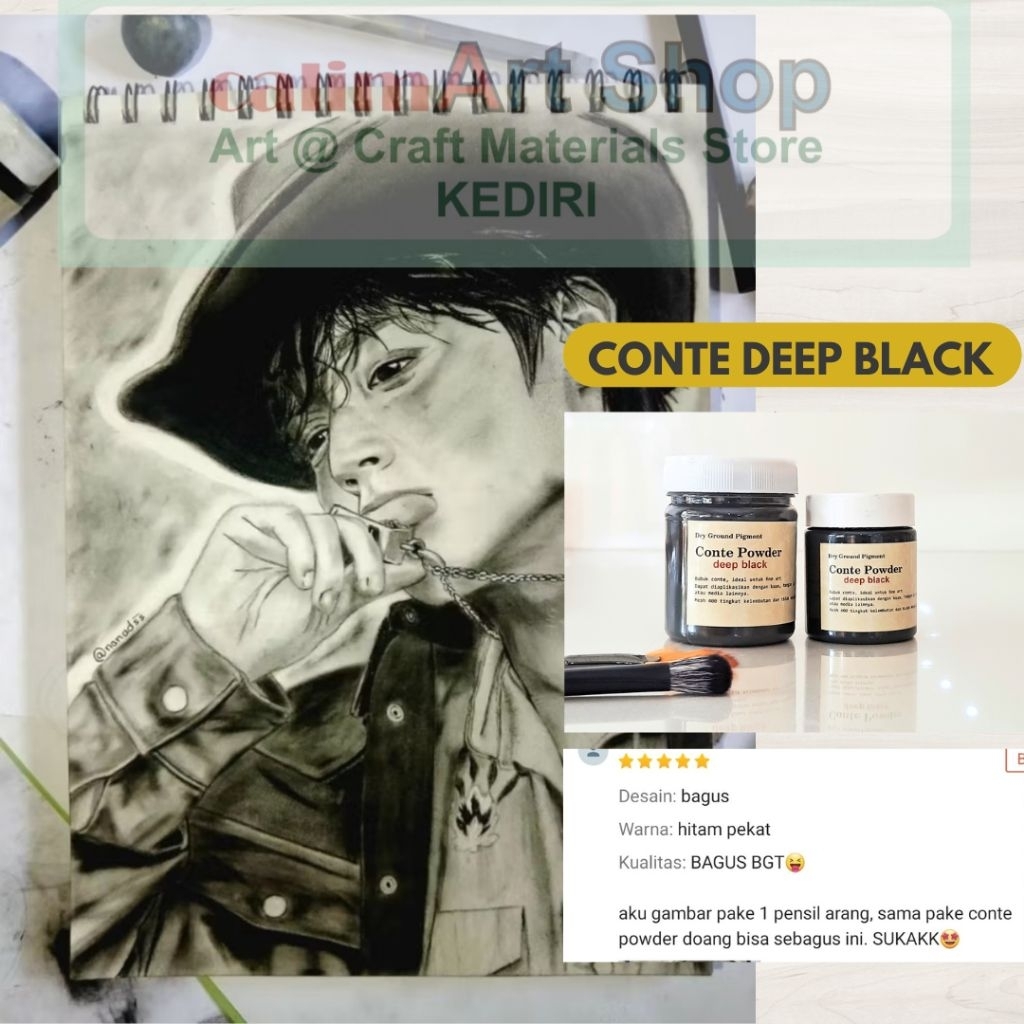 Jual Conte Powder Deep Black 50g & 90gI Powder Sketsa Hitam | Shopee ...