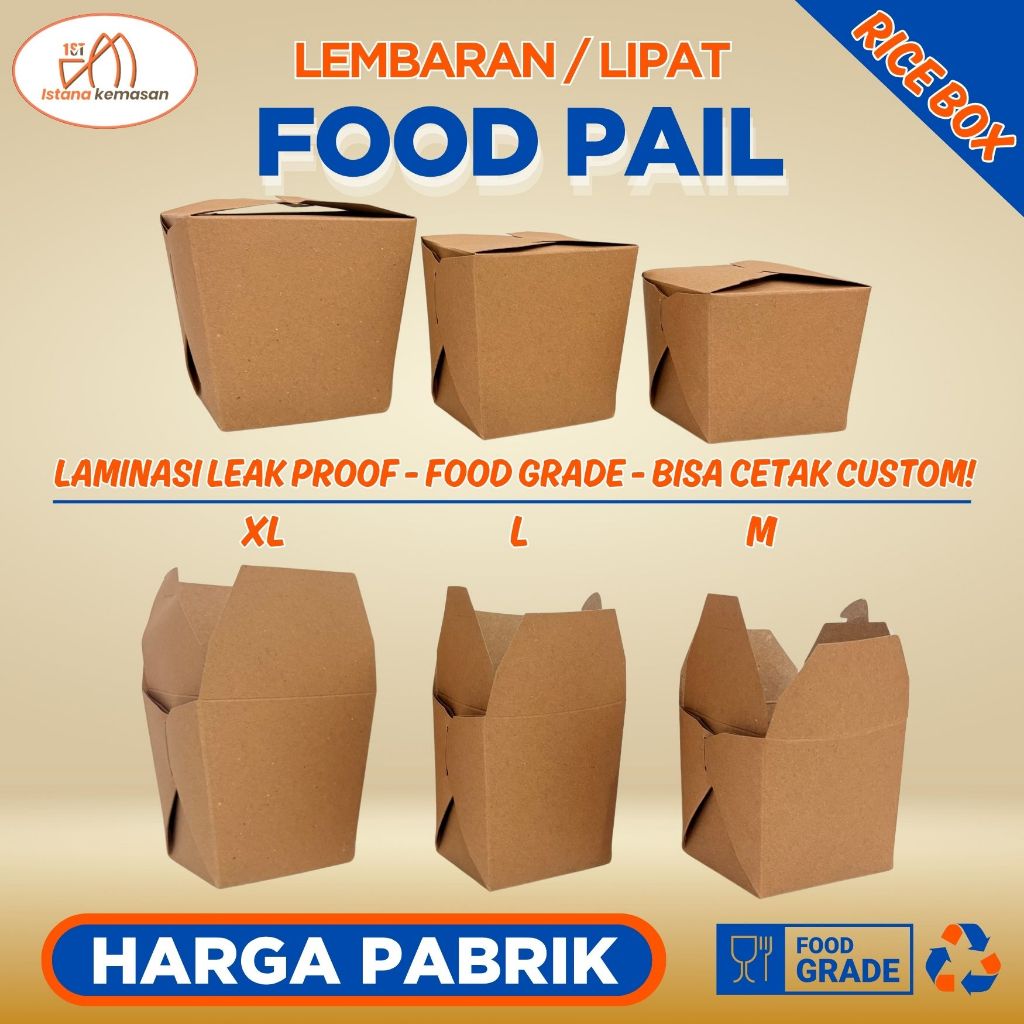 Jual Food pail medium / Paper rice box | Shopee Indonesia