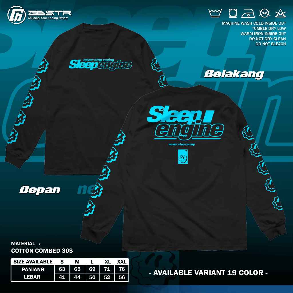 Jual Kaos Sleep Engine - Never Stop Racing - Tshirt Drag Lengan Panjang ...
