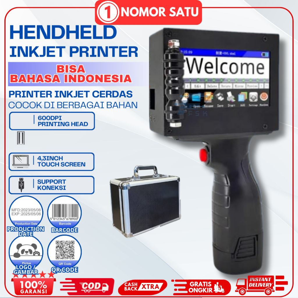 Jual Mesin Handheld Inkjet Printer Logo Expired Date dan Barcode ...