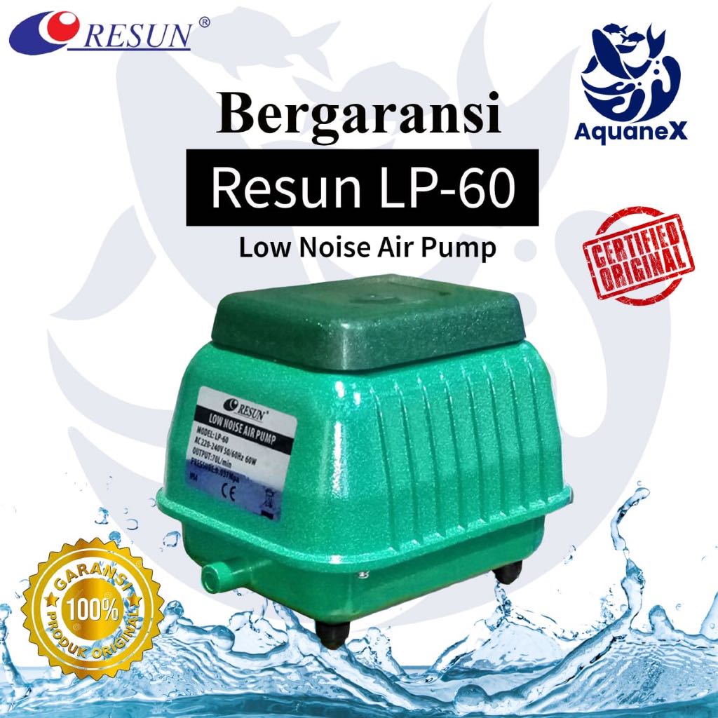 Jual Resun LP 60 Low Noise Air Pump Aerator Pompa Udara Aerasi Kolam ...