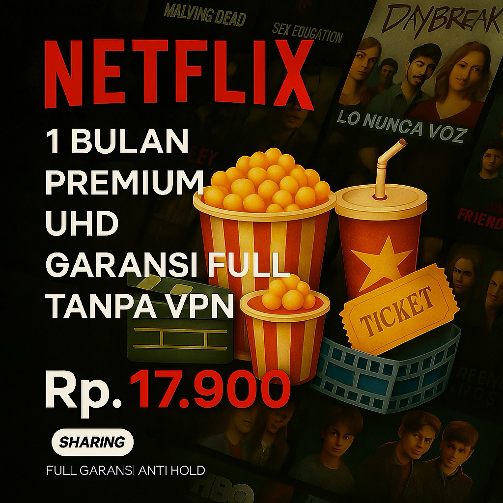 Jual Netflix Premium 1 Bulan | Akses Resmi & Bergaransi Penuh!(Region ...