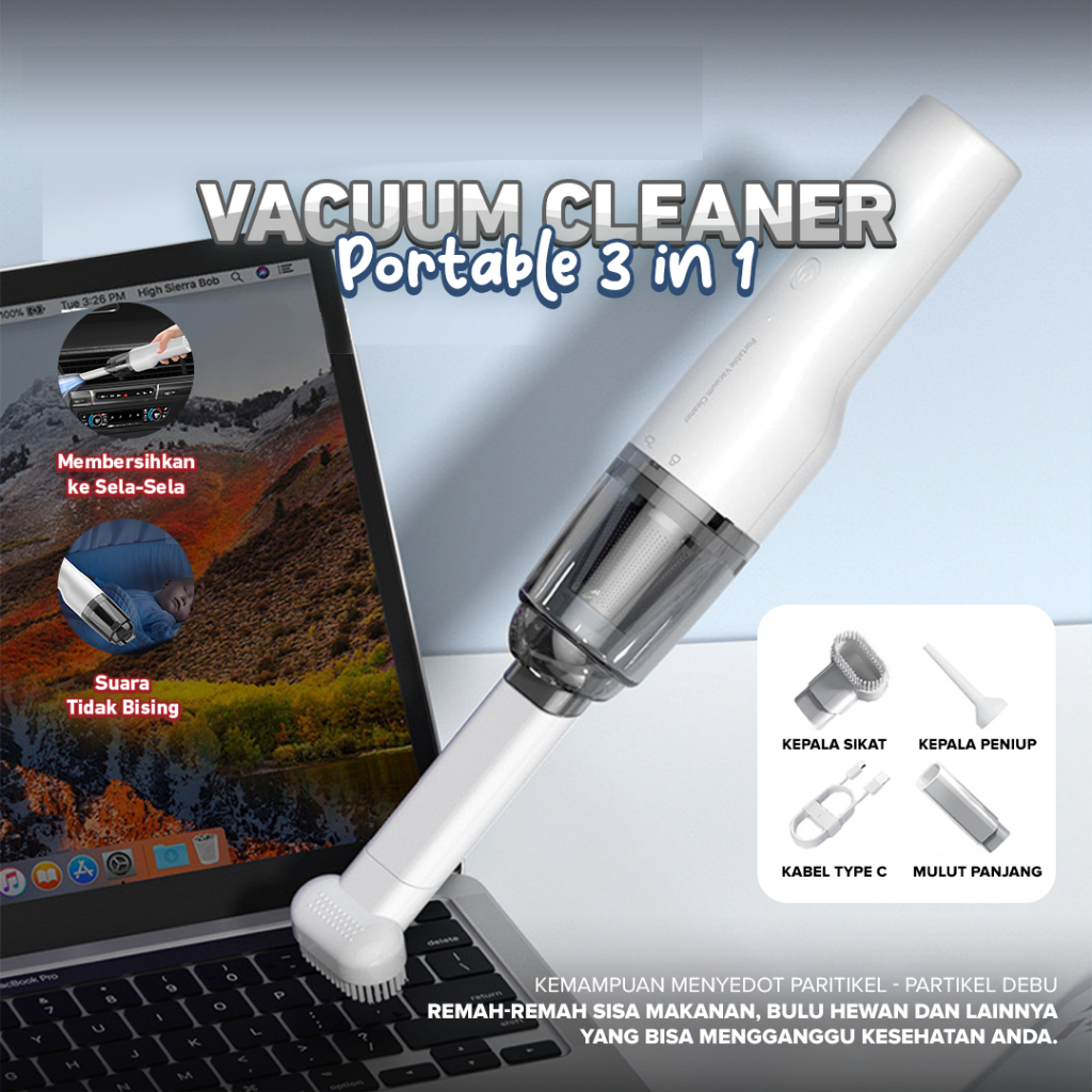 Jual Vacuum Cleaner Portable Mini Nirkabel 3in1 | Alat Penyedot Debu ...