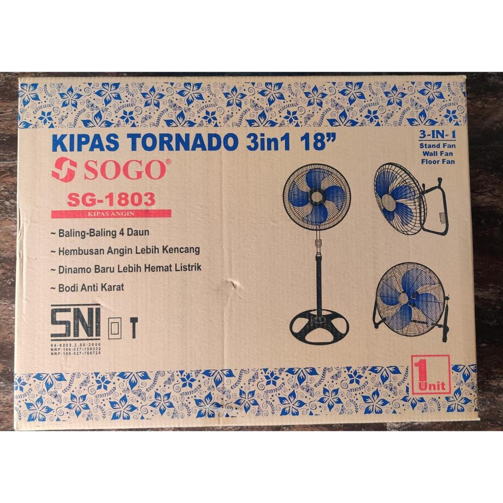 Jual SOGO 18 inch Kipas Angin 3in1 Berdiri Besi Tornado SG-1803 | Shopee Indonesia