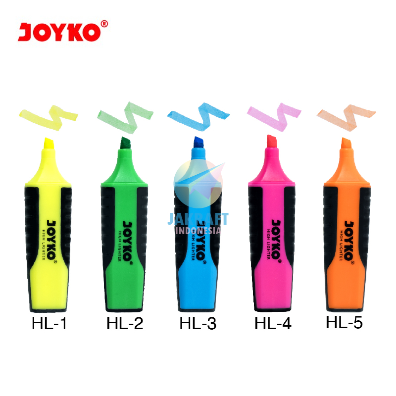 Jual (1 Pcs) Highlighter Warna Neon JOYKO HL-1 Kuning Yellow / HL-2 ...
