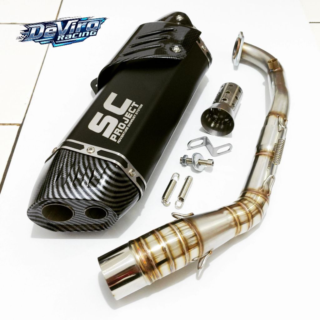 Jual Knalpot SC-Project Adventure Black Import Full System ADV 150 PCX ...