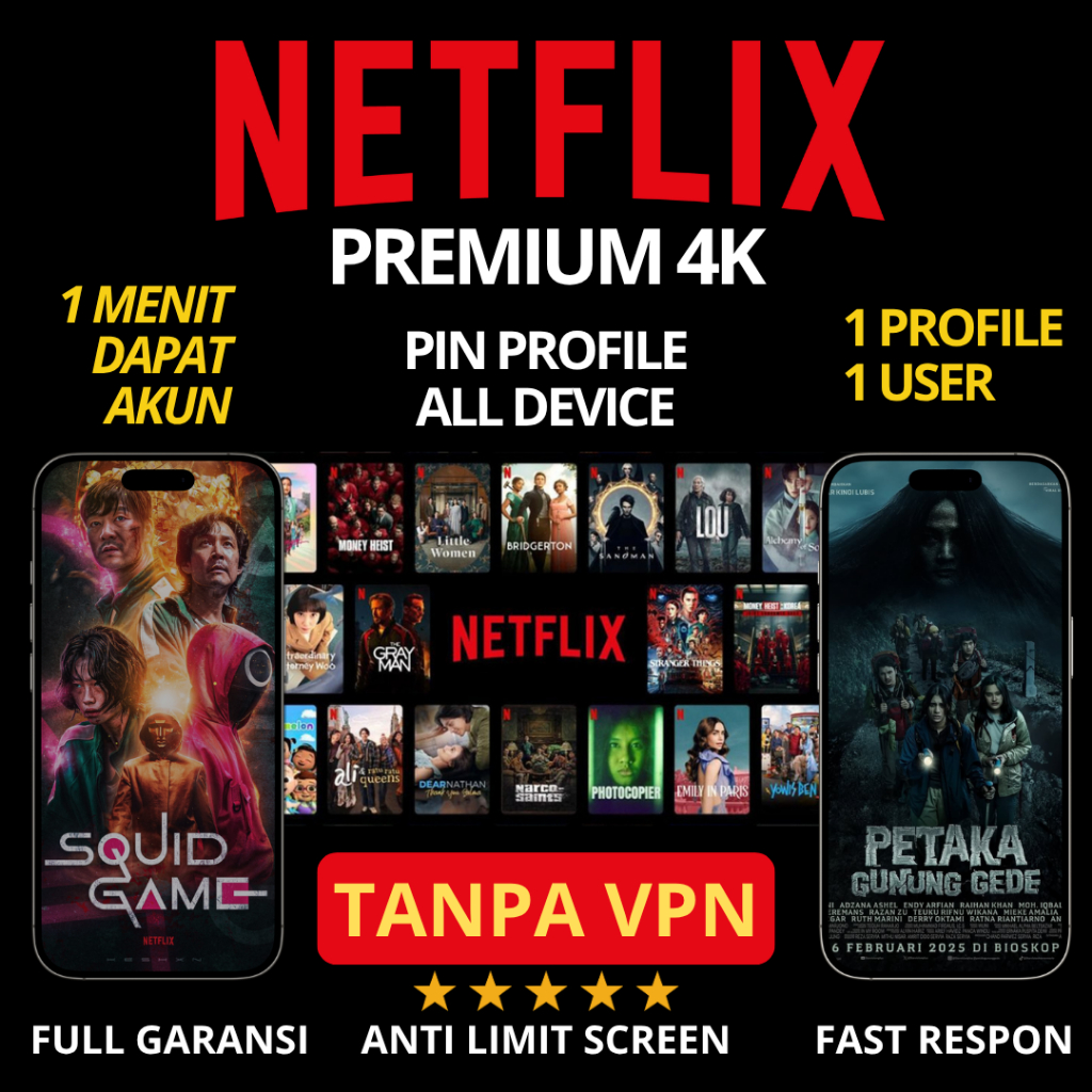 Jual NETFLIXX PREMIUM PRIVATE MINGGUAN 4K UHD PRIVATE LEGAL INDO FULL GARANSI | Shopee Indonesia