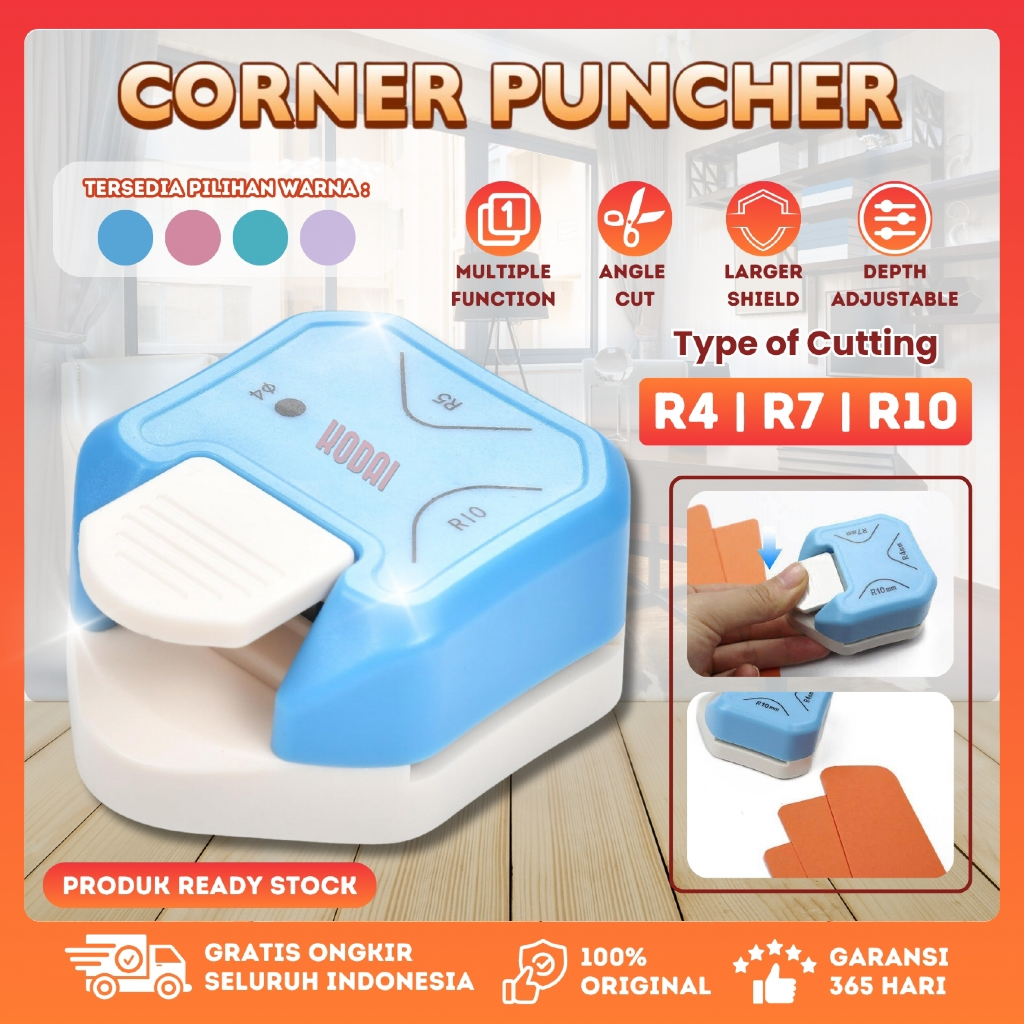 Jual KODAI 3 in 1 Pemotong Sudut Kertas Plastik Round Corner Cutter ...