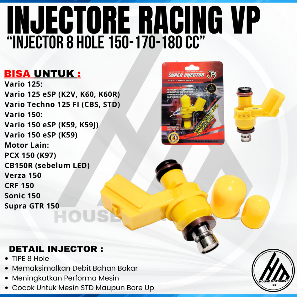 Jual INJECTOR VIETNAM PARTS 8 HOLE INJECTOR RACING 180C VARIO BEAT ...