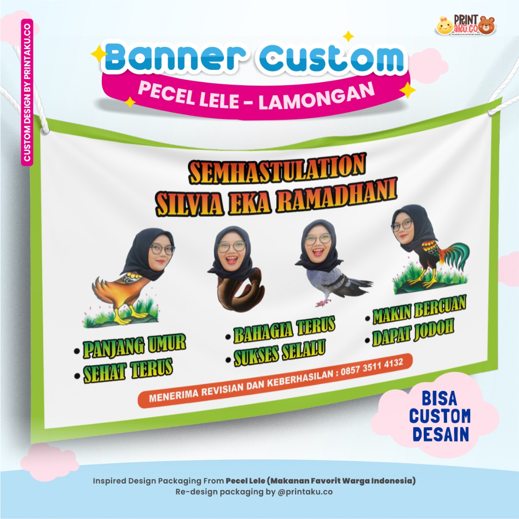 Jual Banner Custom Ulang Tahun | Wisuda | Perayaan Pesta | Series Pecel ...