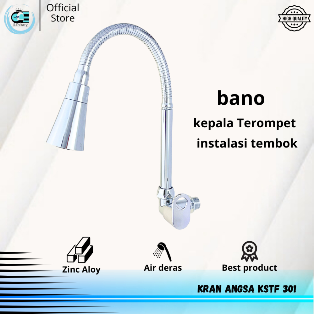 Jual Kran Angsa Flexible Kepala Terompet Tembok/ Kran Cuci Piring Drat ...