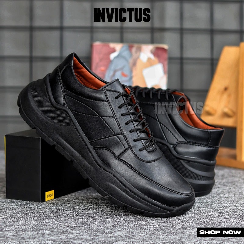 Jual Sepatu Sneakers Pria Hitam Kasual Formal Kerja Kantor Pria 39-45 ...