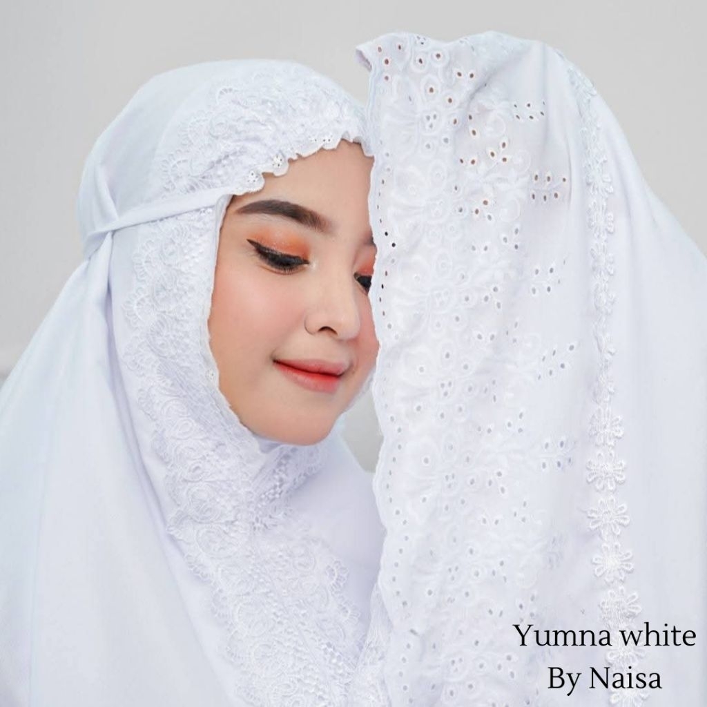Jual By Naisa - Mukena Dewasa Putih Polos Full Renda KD Bahan Adem ...