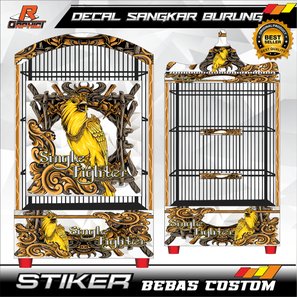 Jual custom STICKER DECAL sangkar kenari KANDANG BURUNG KOTAK STIKER ...