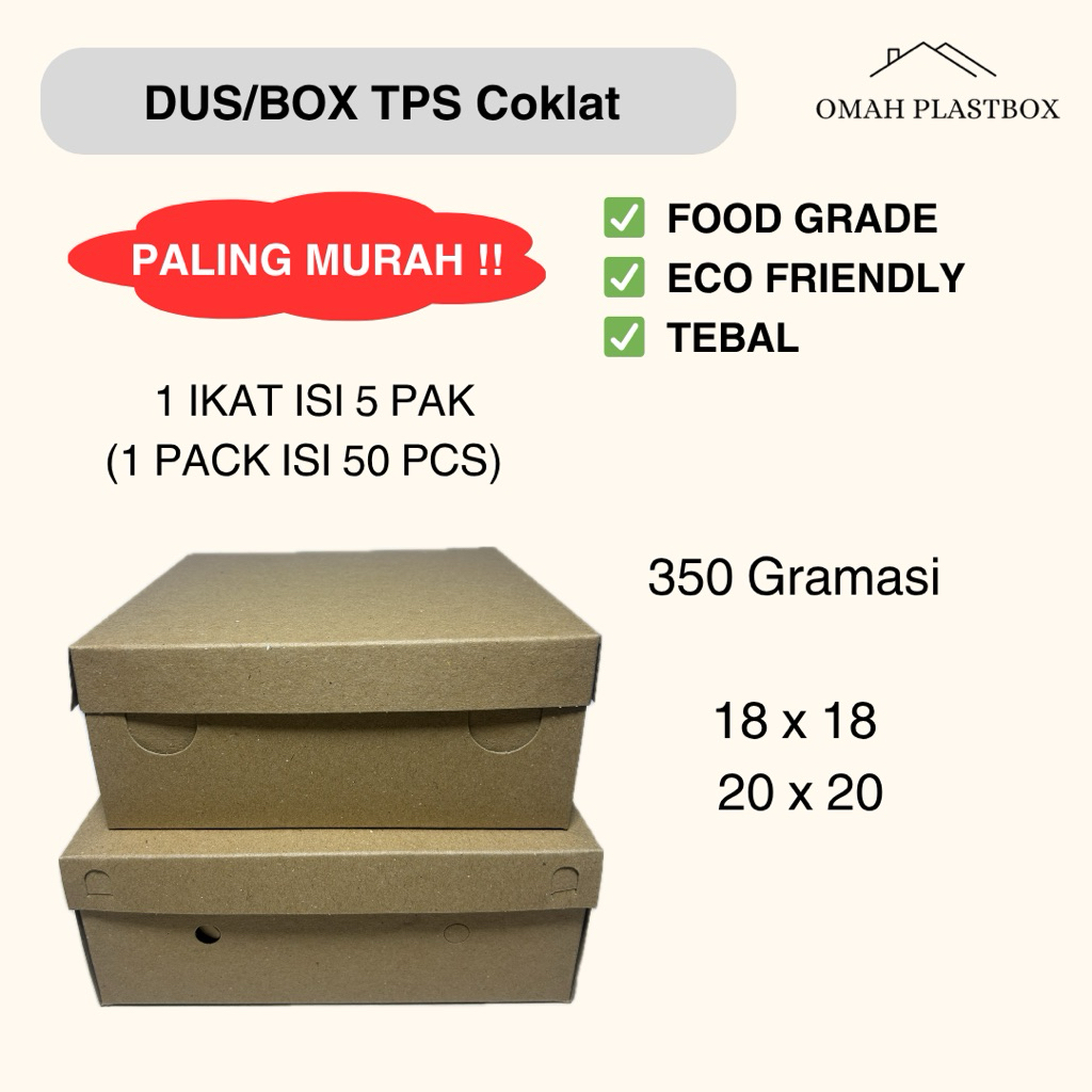 Jual Dus Nasi Kotak Coklat Katering 18x18 dan 20x20 350 Gsm | Shopee ...