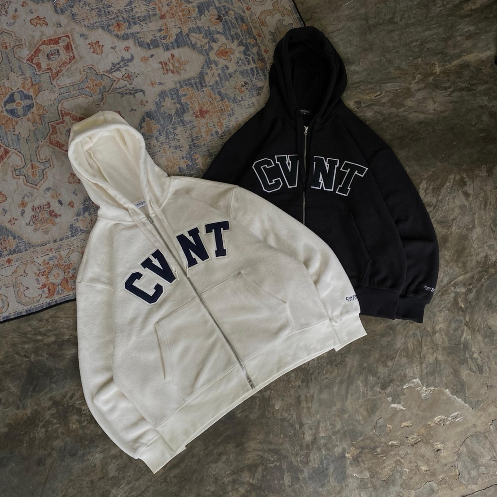 Jual CVNT FLEECE HOODIE ZIP-UP OVERSIZE BOXY | Shopee Indonesia