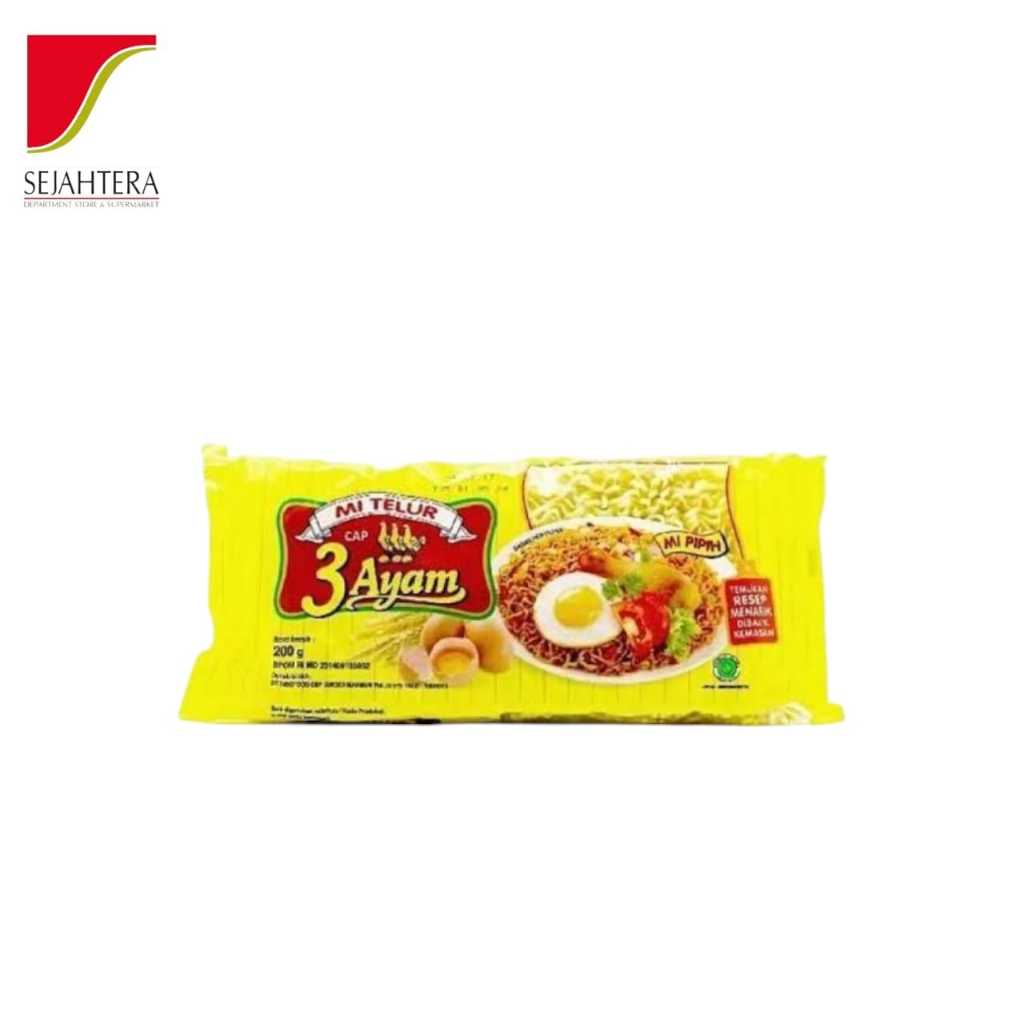 Jual 3 Ayam Mie Telur Super Kuning 200g – Mi Telur Kenyal & Lezat Cocok ...