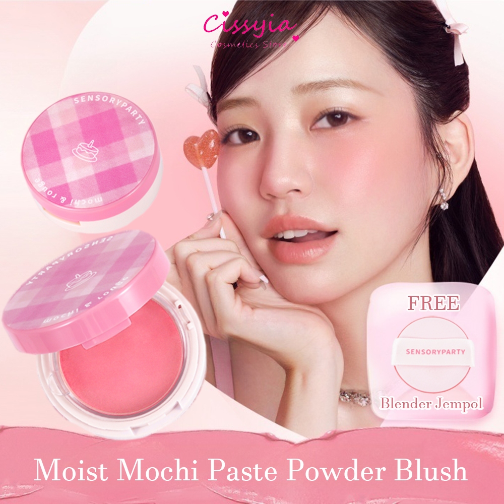 Jual Moist Mochi Paste Powder Blush 12H Lasting Color Cream Blush Multi Guna dengan Finish Soft ...
