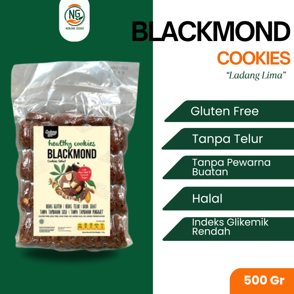 Jual LADANG LIMA BLACKMOND 500 GR HEALTHY COOKIES CHOCOLATE GLUTEN FREE ...