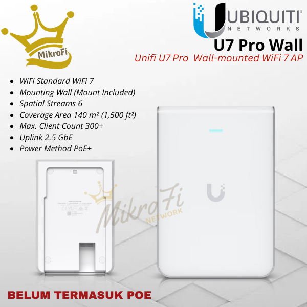 Jual Ubiquiti U7 Pro Wall |Unifi U7 Pro Wall-mounted WiFi 7 AP with 4 ...