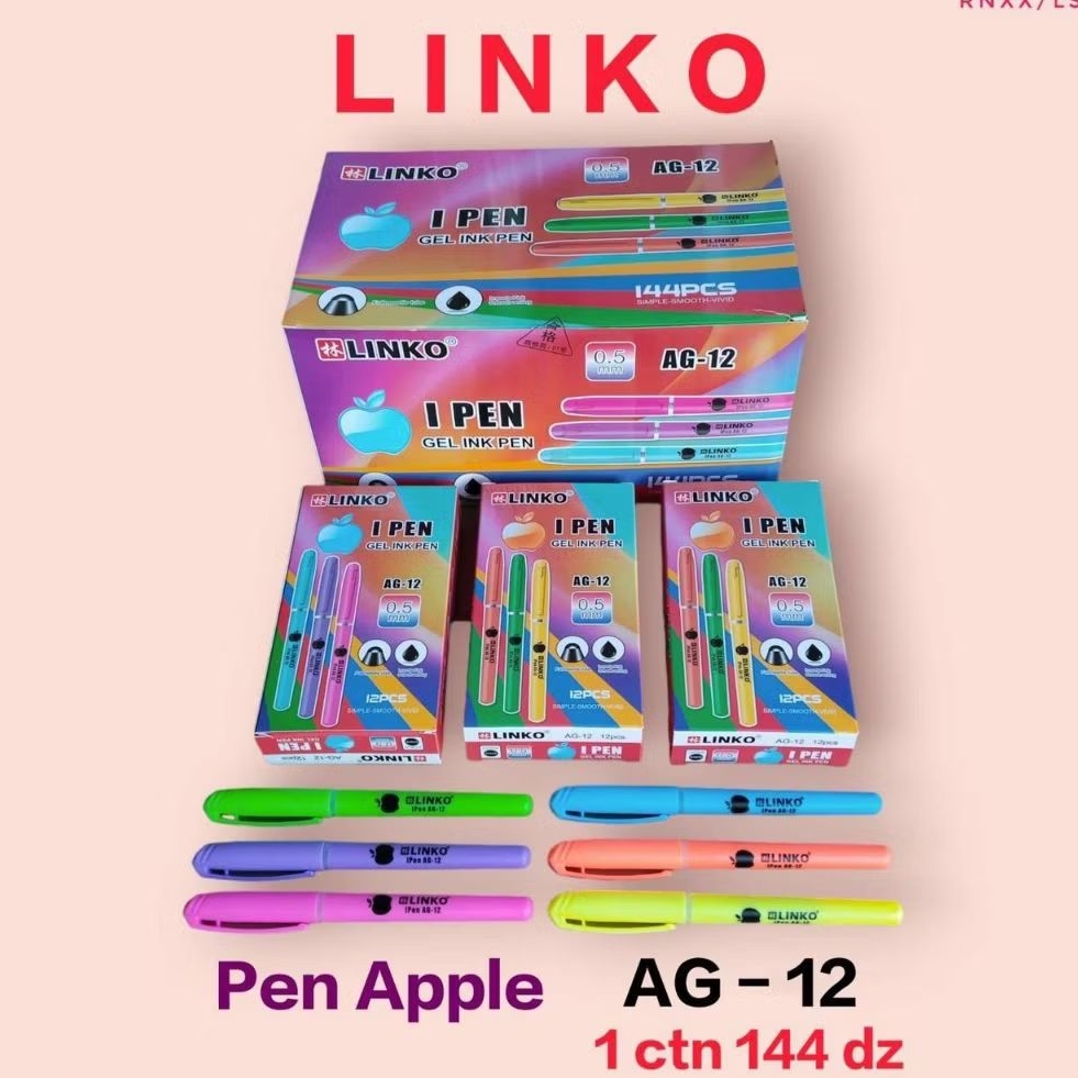 Jual Pulpen Linko Apple AG-12/Pulpen Cair Hitam/Pen Apple Hitam/Per ...