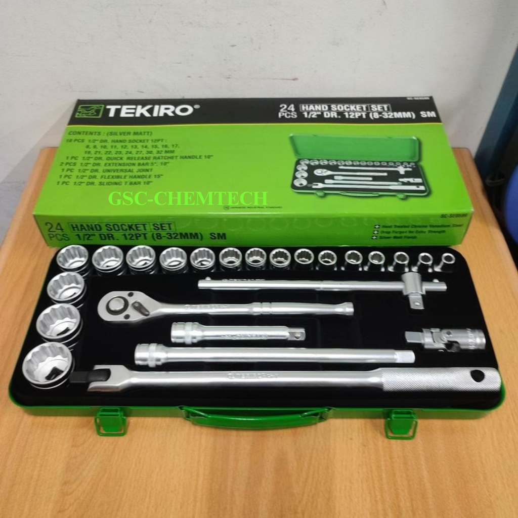 Jual Kunci Socket Set Tekiro 1/2" DR 8-32MM 12PT 24Pcs Metal Case ...