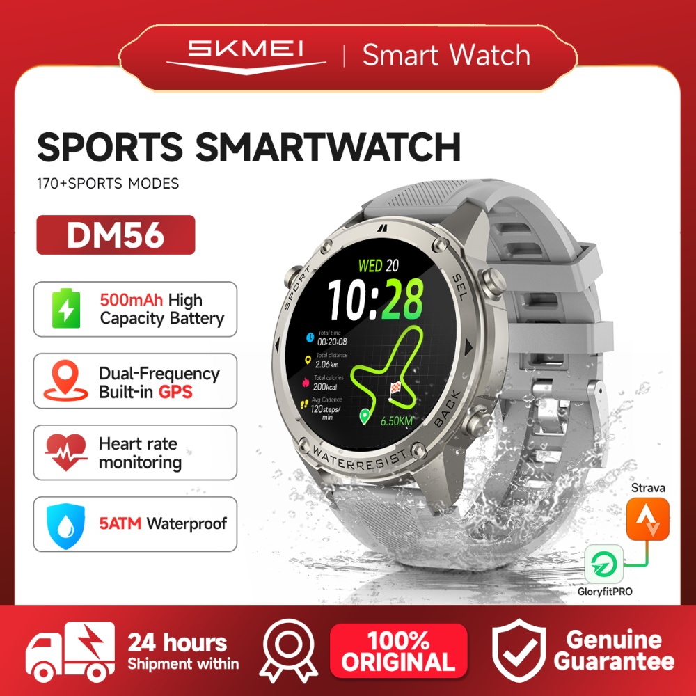 Jual SKMEI DM56 Smartwatch Pria GPS Map 1.43inci Amoled Touch Screen ...