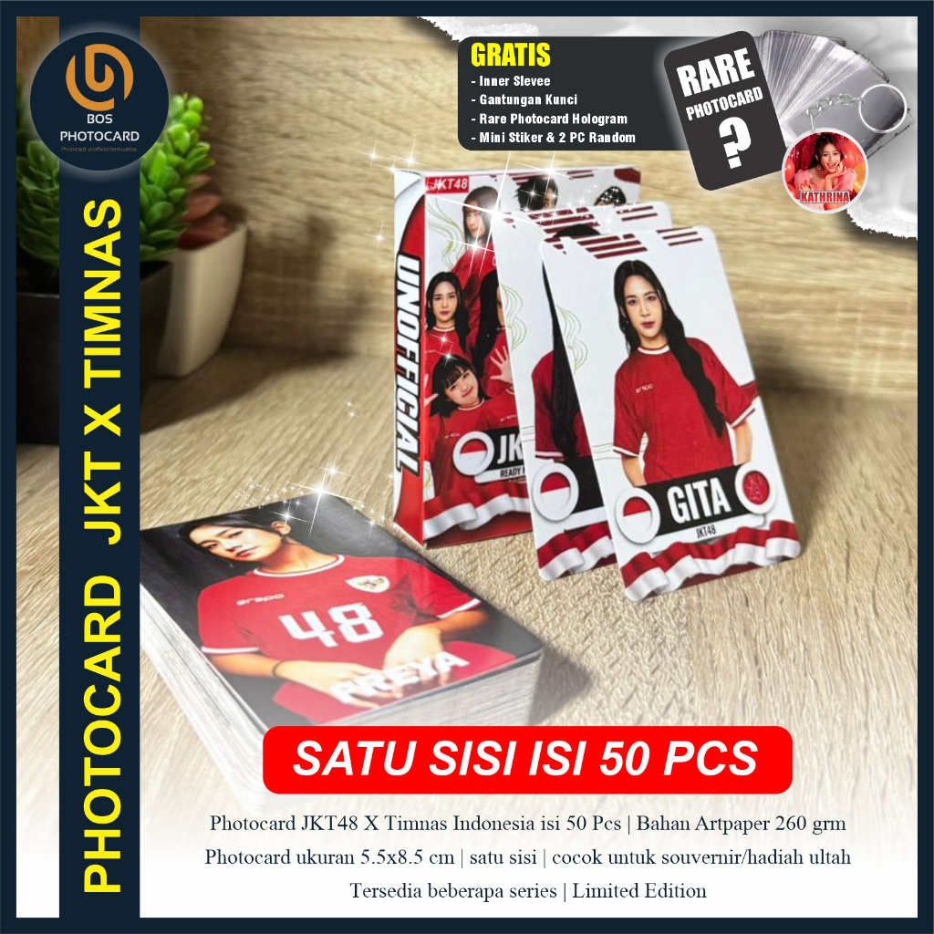 Jual " Photocard JKT48 Edisi JKT48 x Timnas Indonesia " isi 50 Pcs (Unofficial/Fanmade) Dapat ...