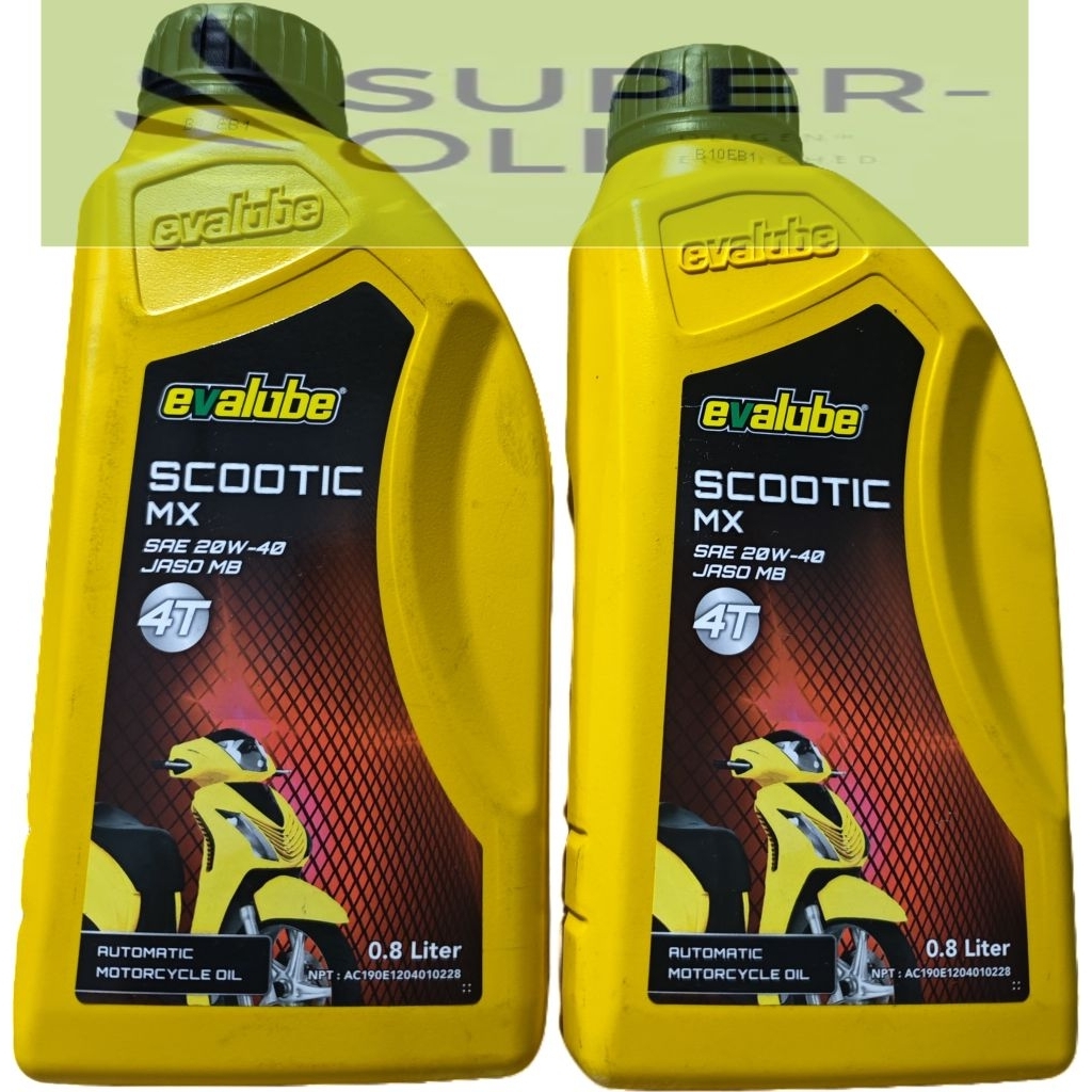 Jual Evalube Oli Motor Matic Scootic MX 4T SAE 20W-40 JASO MB 0.8 Liter ...