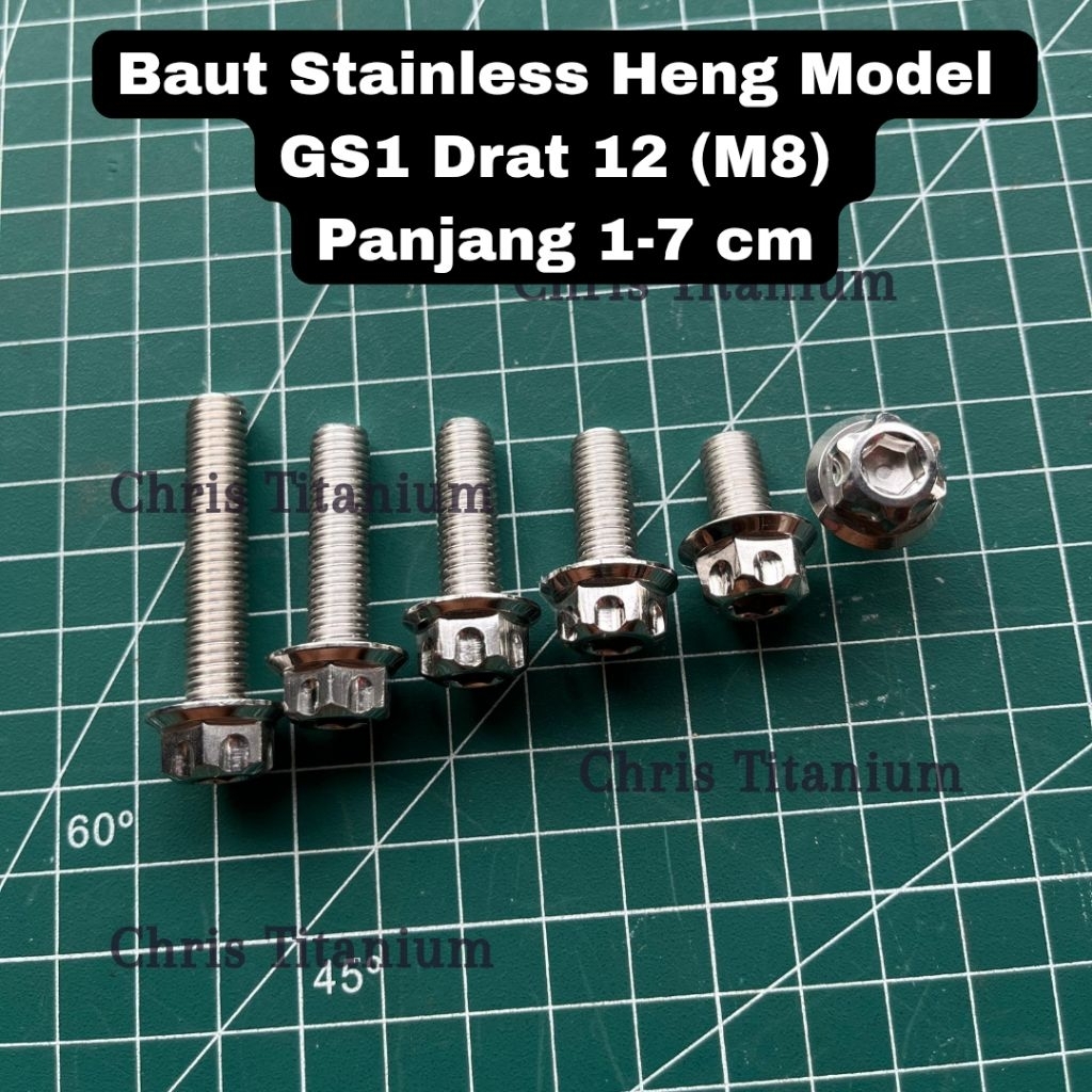 Jual Baut Stainless Heng Model GS1 – Drat 12 (M8) | Panjang 10–70mm ...