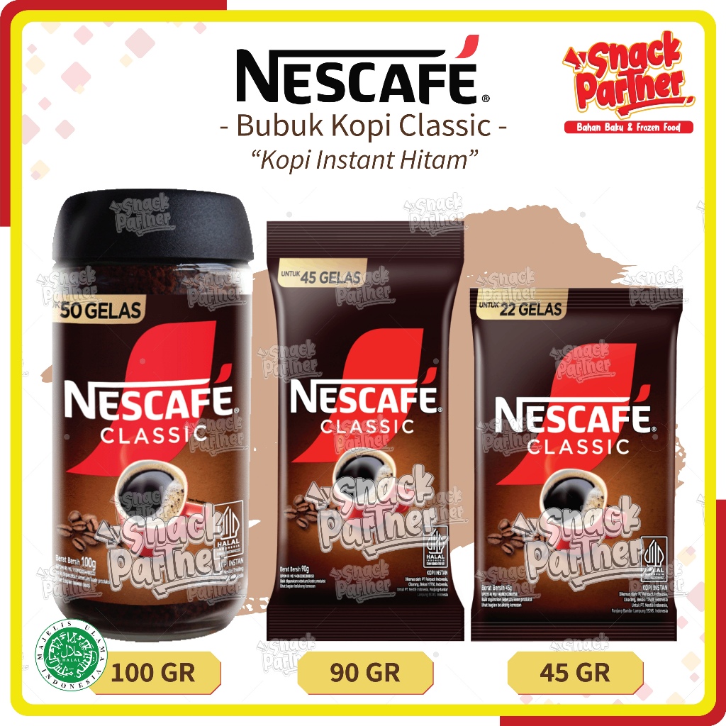 Jual NESCAFE CLASSIC 45 / 90 / 100 GR - Bubuk Kopi Hitam Instan Instant ...