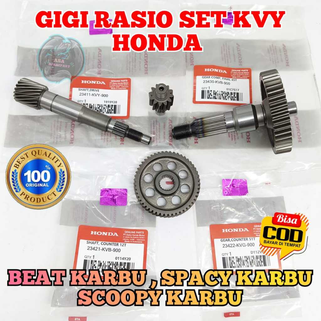 Jual GIGI RASIO SET Kvy ASLI ORIGINAL motor HONDA BEAT KARBU , SCOOPY ...