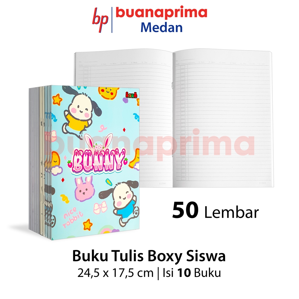 Jual Buku Tulis PANJANG SISWA 50 Lembar 1 Pack isi 10 Buku Tulis Boxy ...