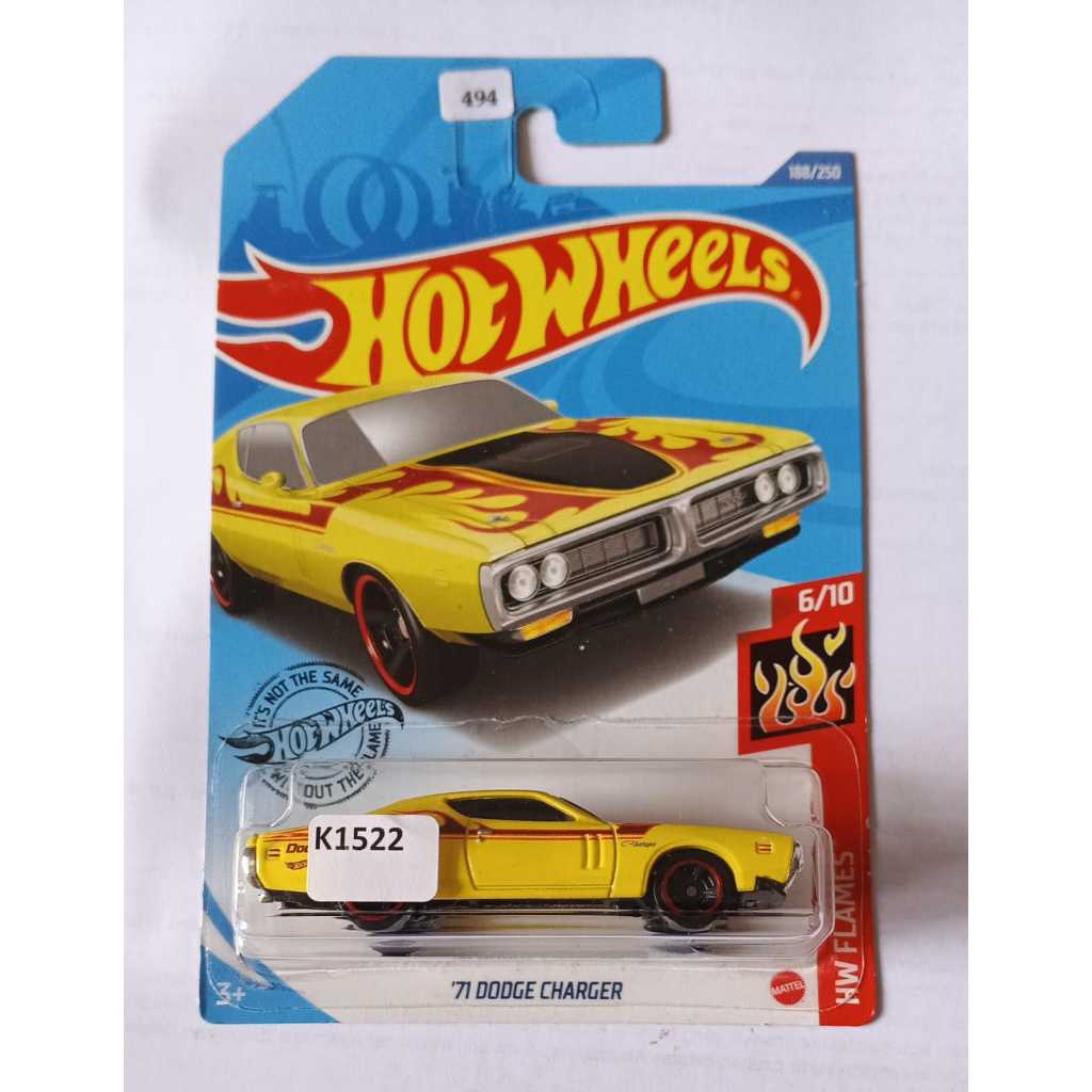 Jual Hot Wheels - 71 Dodge Charger Yellow HW Flames | Shopee Indonesia