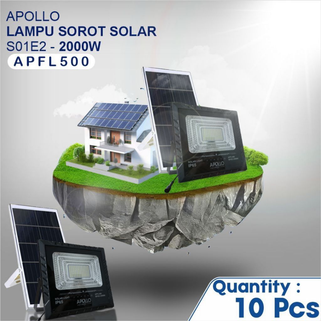 Jual Lampu Sorot Solar Panel (Solar Flood Light) Merek Apollo S012E2 ...