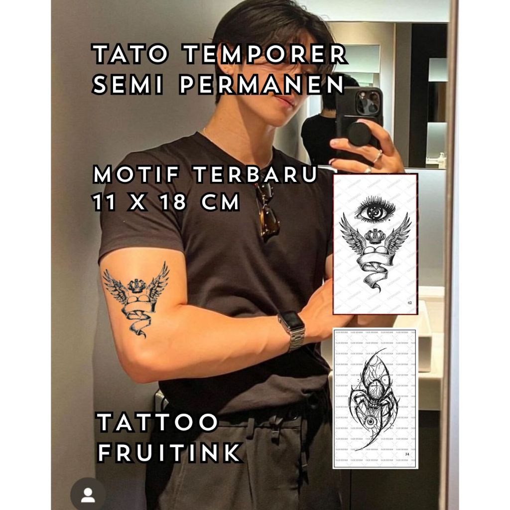 Jual FRUITINKTATTO - Tato Temporer Semi Permanen NEW MOTIF 11x18cm ...