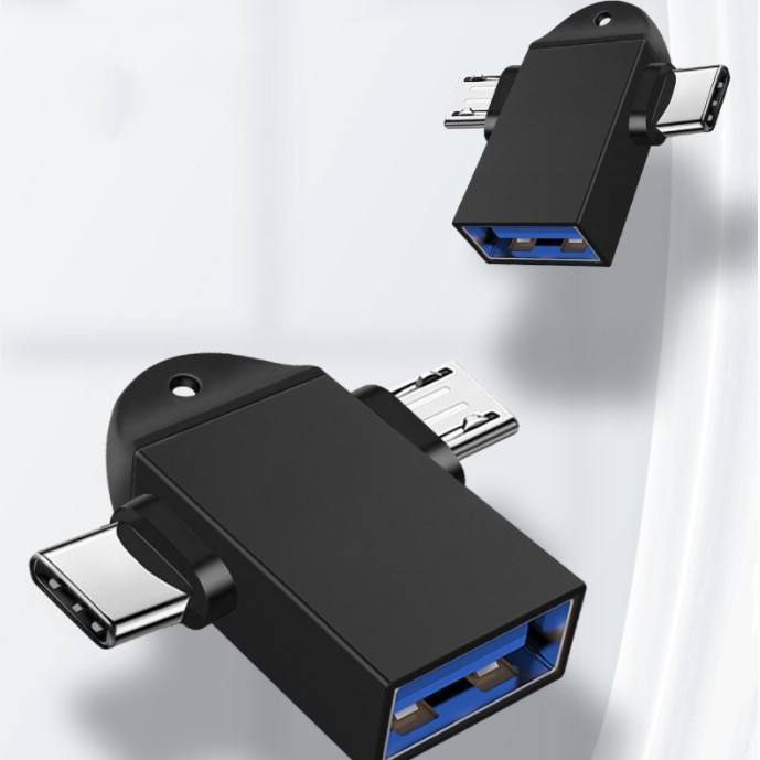 Jual OTG Mini 2 in 1 Non Kabel Type C USB Micro Converter Micro USB V8 + Type c 2in1 | Shopee ...