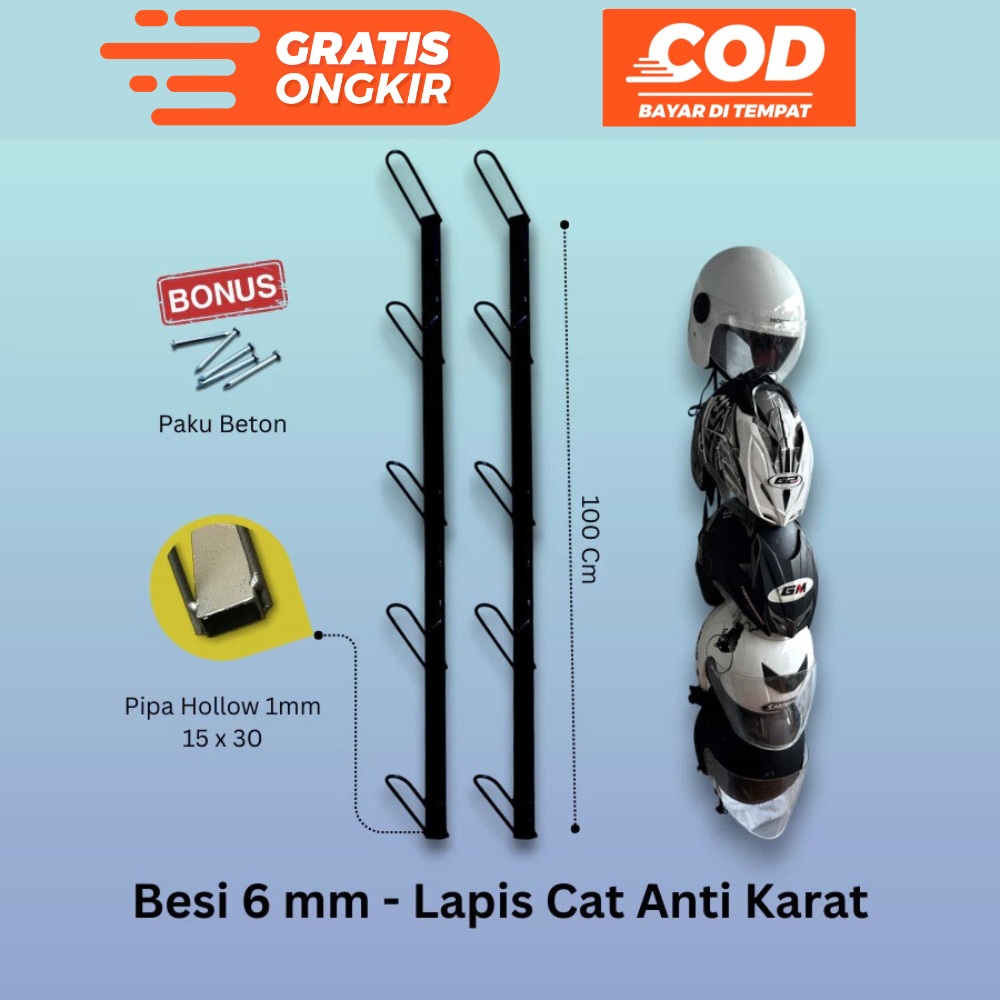 Jual Rak Gantungan Helm Dinding Tempat Helm susun Rak Penyimpanan Helm ...