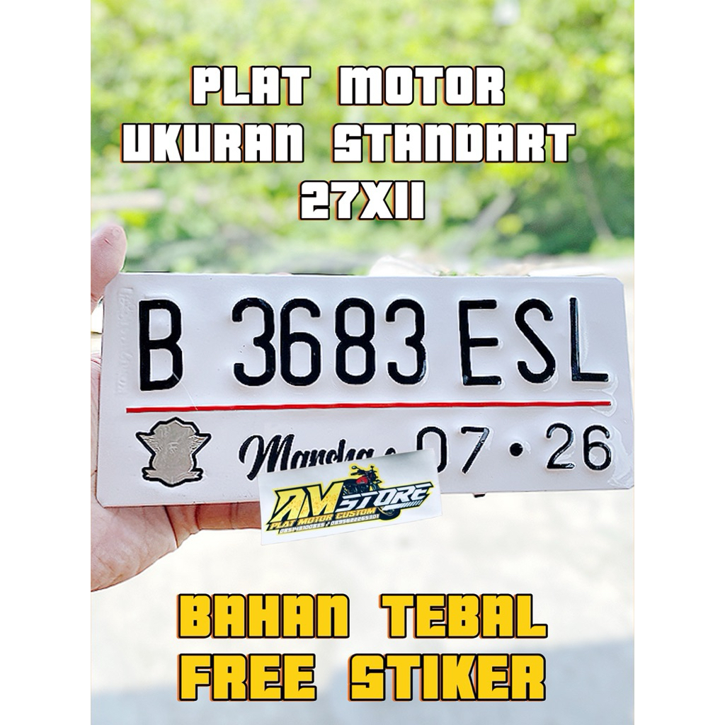 Jual plat motor custom satu biji warna putih baut tanam plat motor ...