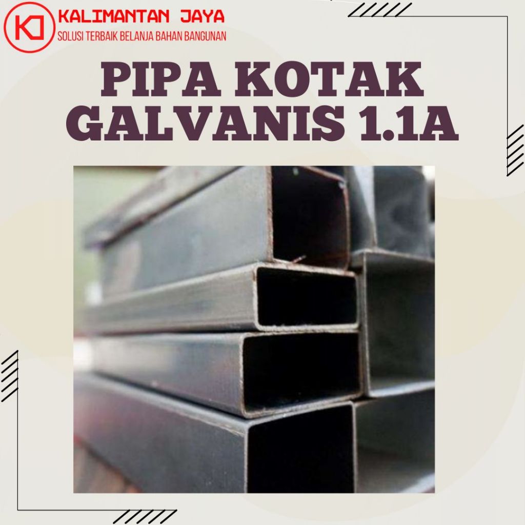 Jual PIPA BESI KOTAK GALVANIS TEBAL (1.1A) PANJANG 6M (KHUSUS ...
