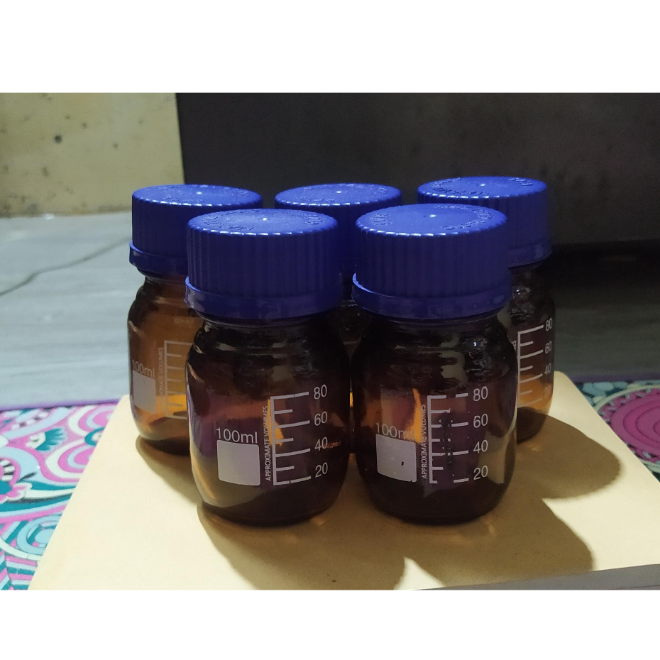 Jual Botol reagen 100ml berskala Botol Reagen Kaca Coklat 100ml ...