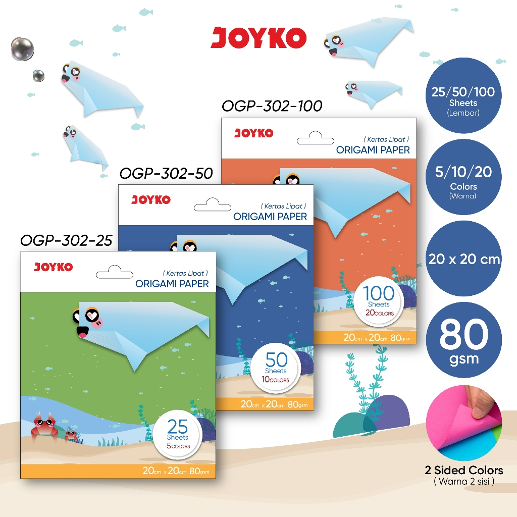 Jual JOYKO Origami Paper Kertas Lipat Seni OGP-302 20 x 20 cm | Shopee ...