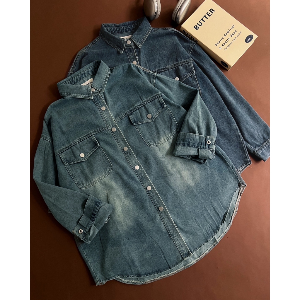 Jual Myrubylicious BITYA DENIM SHIRT KODE 643G | ATASAN WANITA | KEMEJA ...