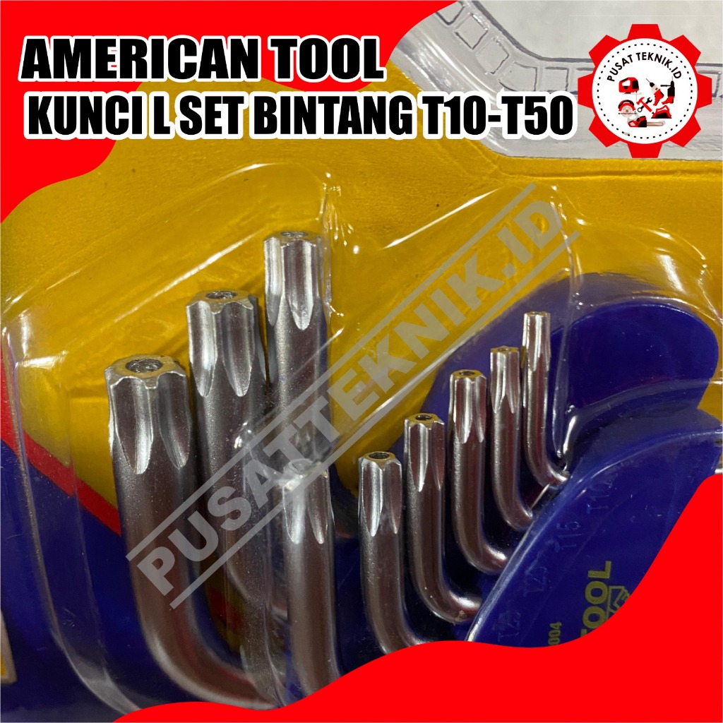 Jual AMERICAN TOOL KUNCI L SET BINTANG XTRA LONG T10 - T50 9 PCS BASIC ...