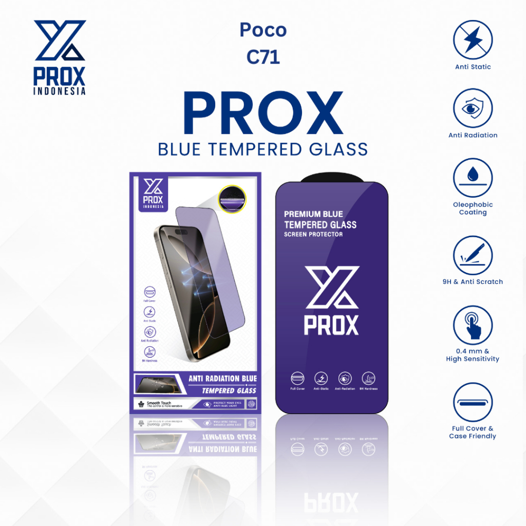 Jual PROX Tempered Glass Anti Radiation For Poco C71 Full Cover Blue ...